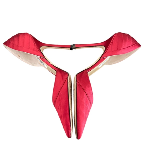 Jimmy Choo | Shoes | Jimmy Choo Red Satin Dorsay Heels In Very Good ...